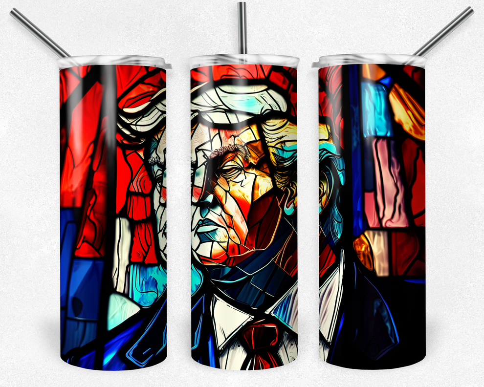Donald Trump Stained Glass 20oz Skinny Tumbler – Dogwood Graphics & Design